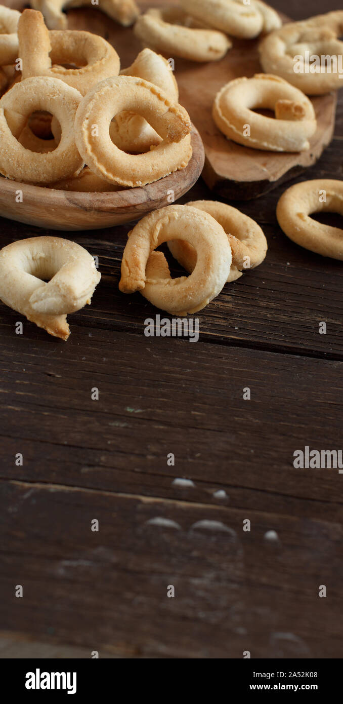 Taralli Traditional Italian snack from Puglia close up Stock Photo - Alamy