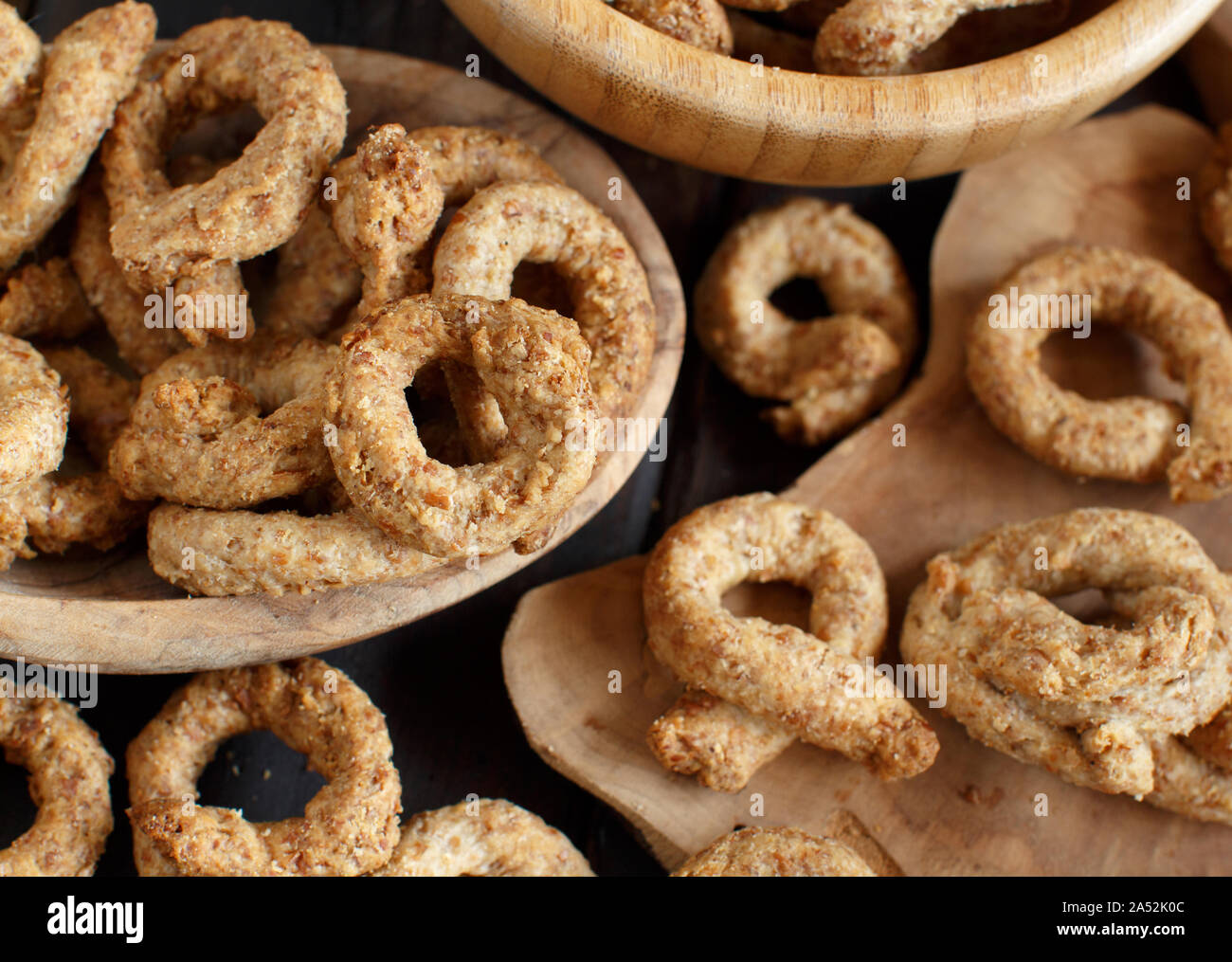 Taralli Traditional Italian snack from Puglia close up Stock Photo - Alamy