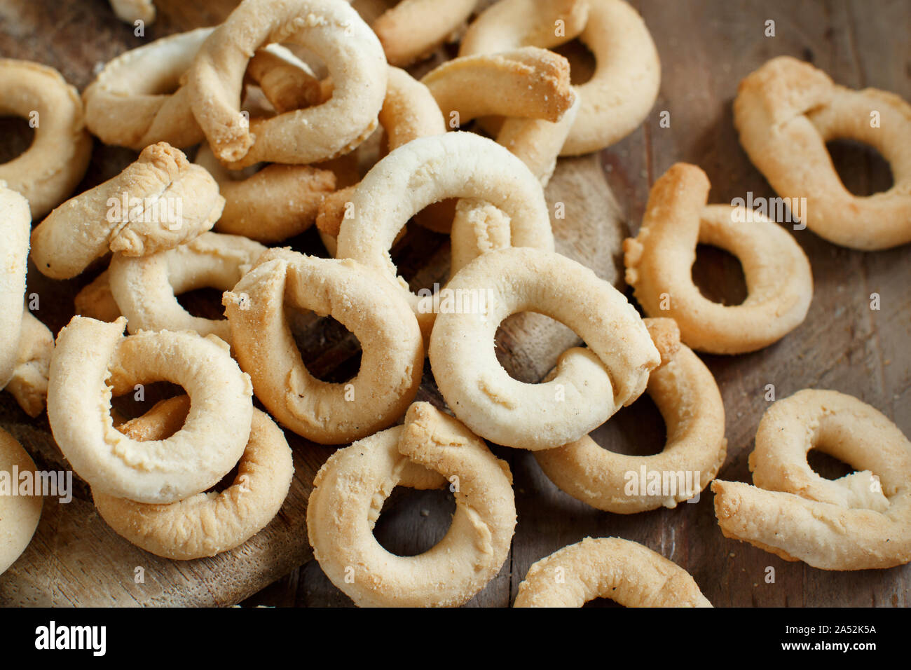 Taralli Traditional Italian snack from Puglia close up Stock Photo - Alamy
