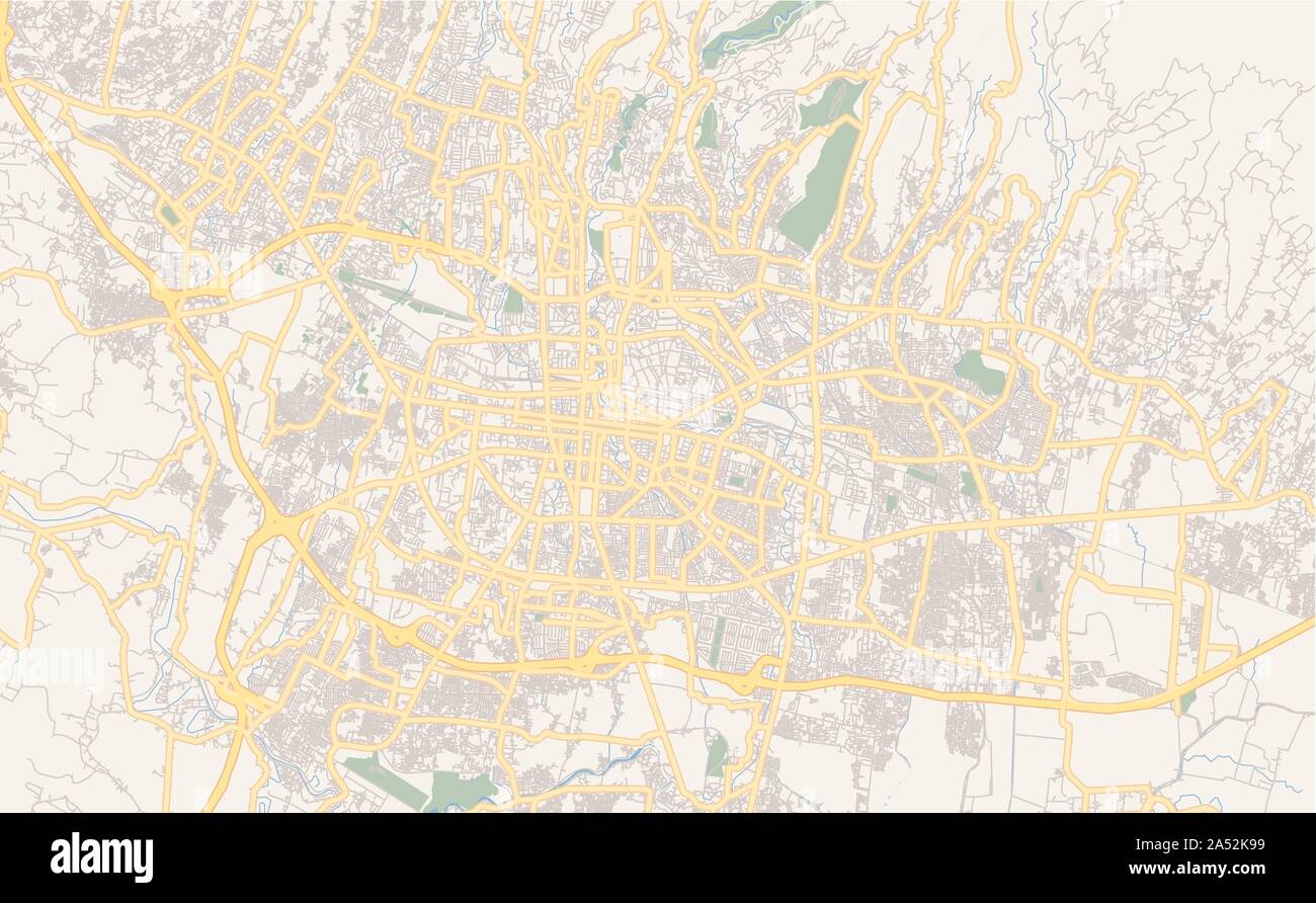 Printable street map of Bandung, Province West Java, Indonesia. Map ...