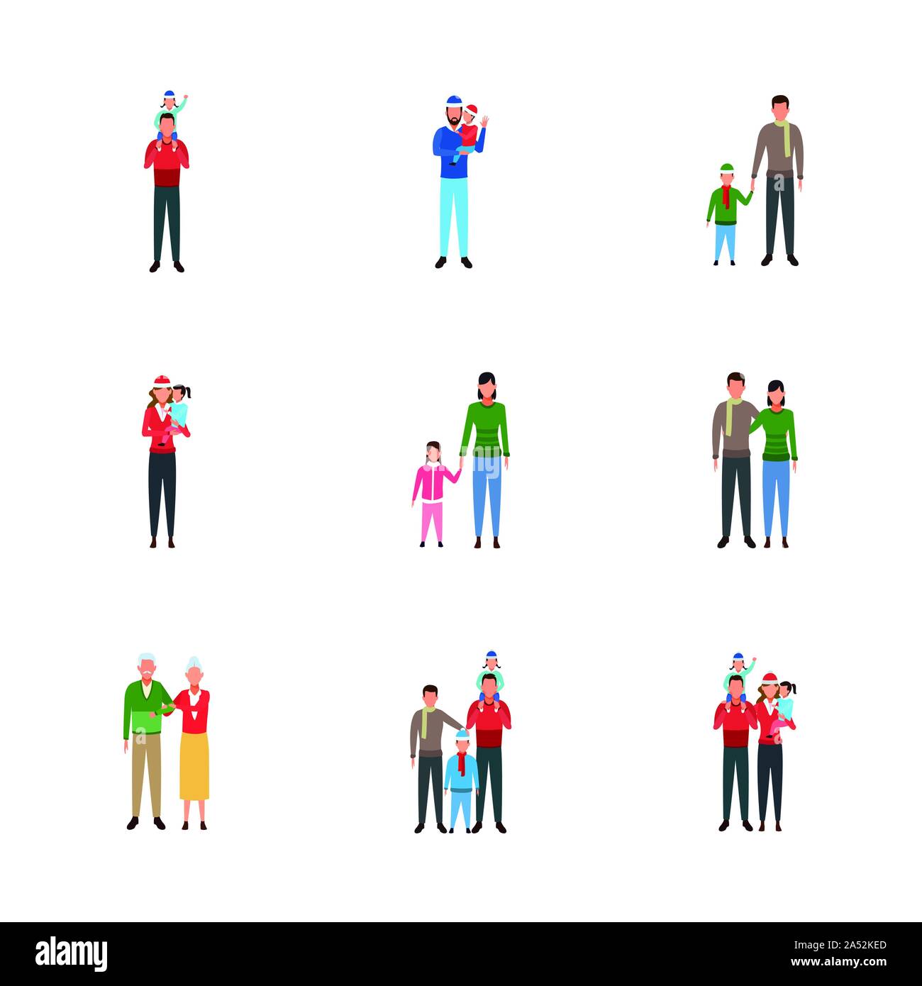 set of family and people with kids, colorful design Stock Vector Image ...