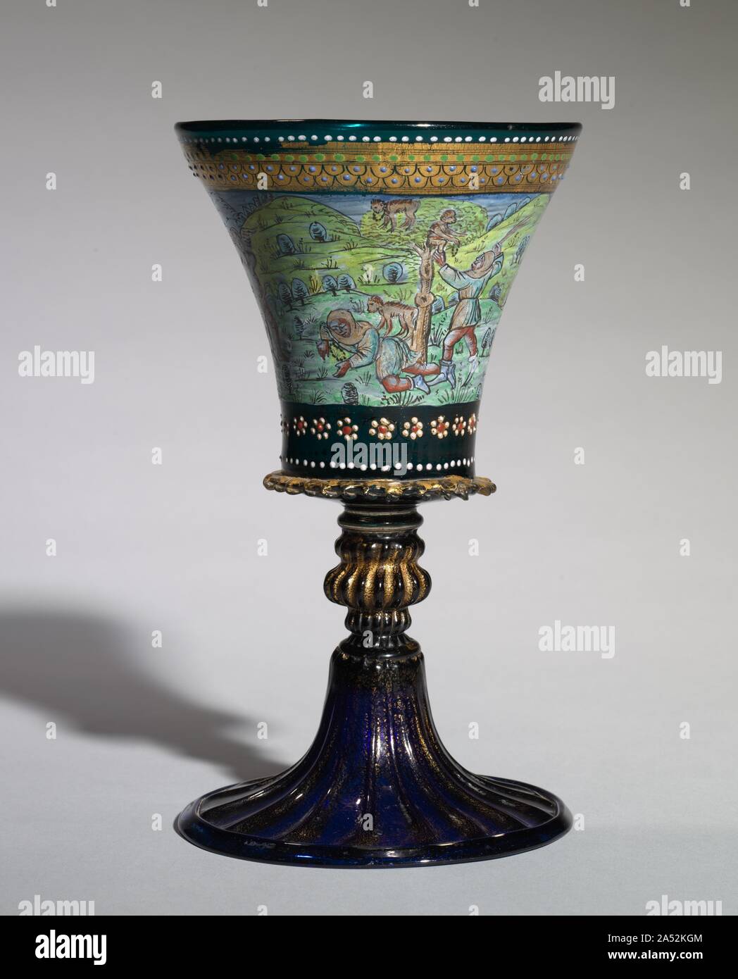 The Peddler Goblet, 1800s. In the decoration of this goblet, the ...