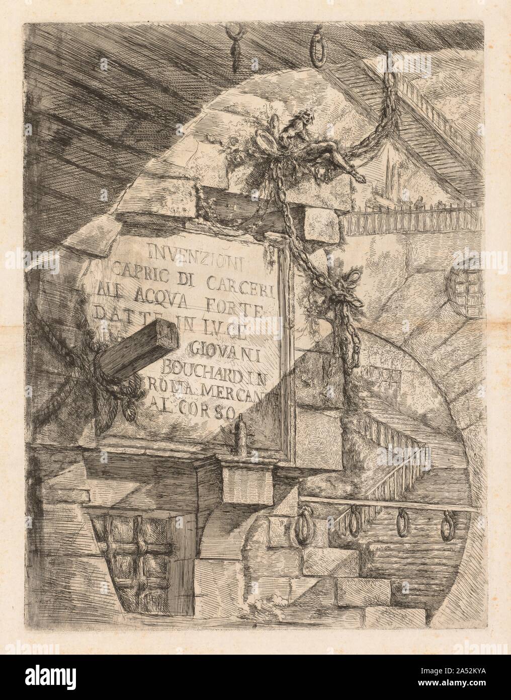 The Prisons: Title Page -- Interior of a Prison, 1745-1750 Stock Photo ...