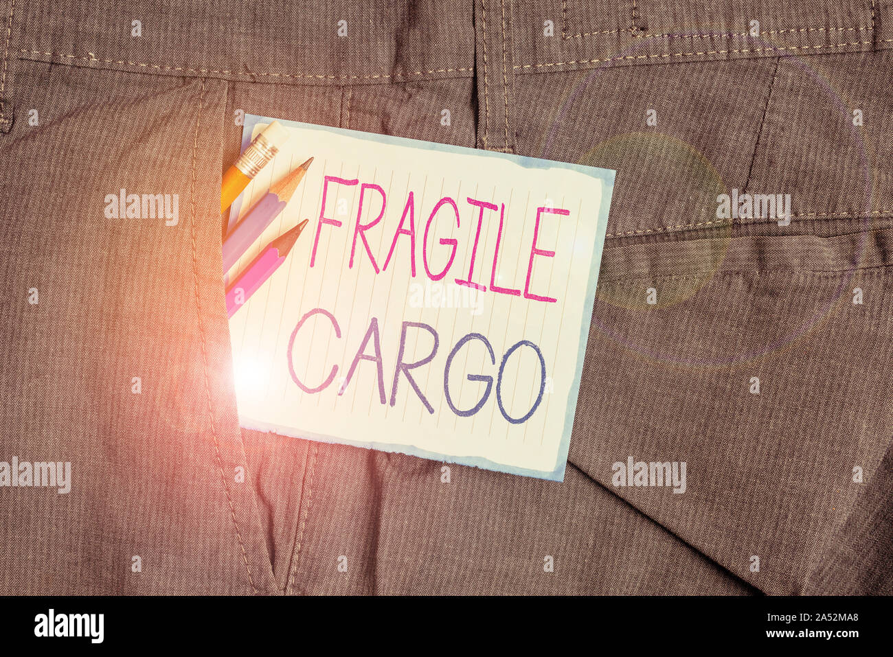 Handwriting text Fragile Cargo. Conceptual photo Breakable Handle with ...