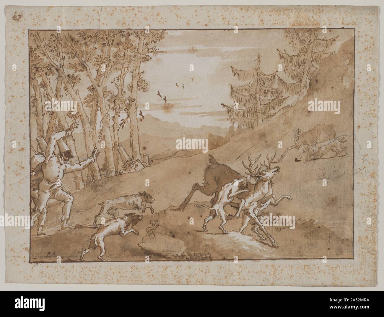 The Stag Hunt, 1790s Stock Photo - Alamy