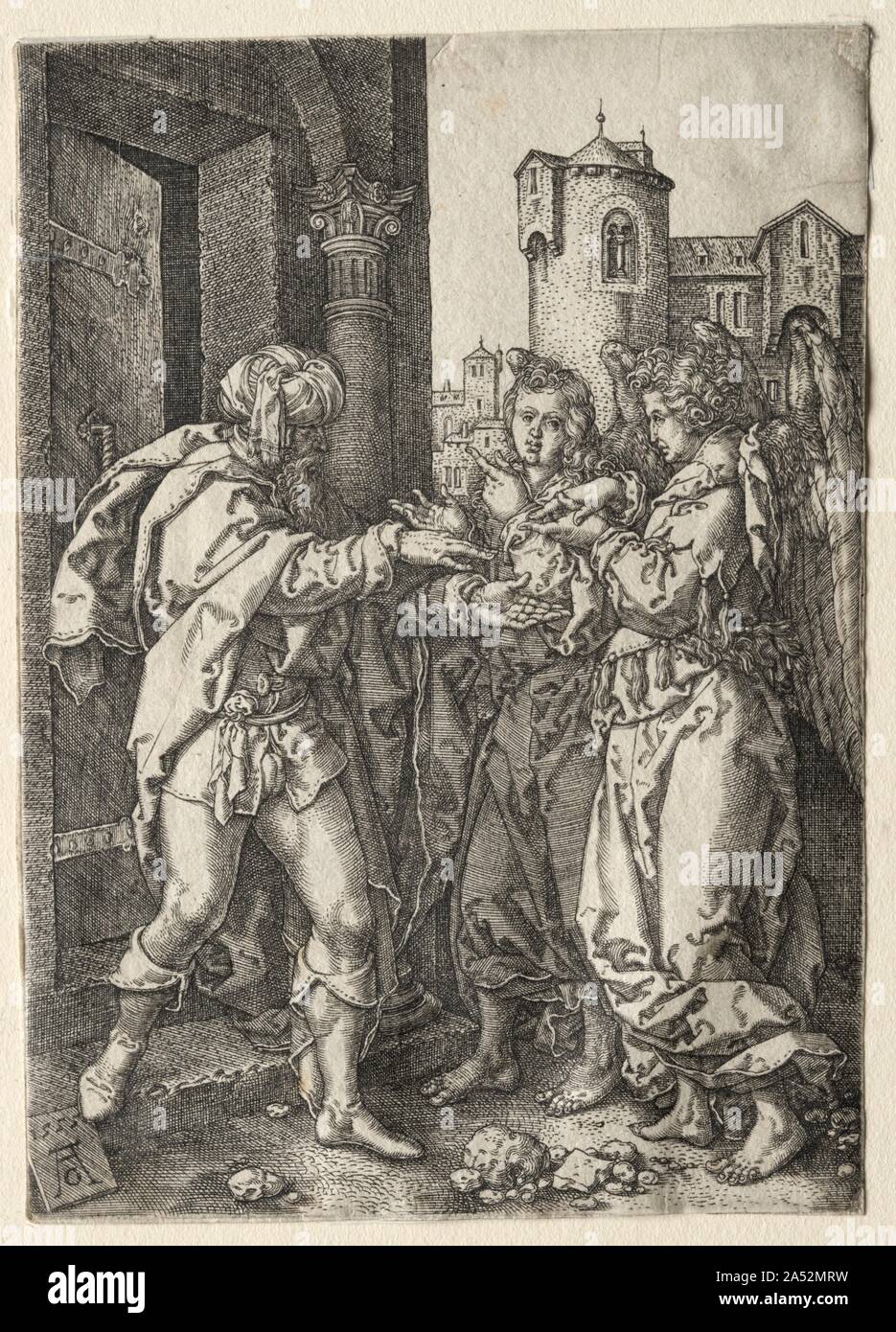 The Story of Lot: Lot Welcomes the Angels, 1555 Stock Photo - Alamy