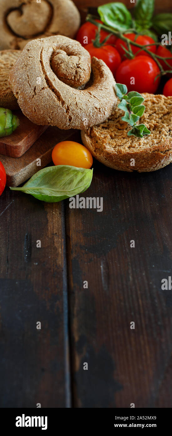 Frisella, typical south italian bread with vegetabes Stock Photo - Alamy