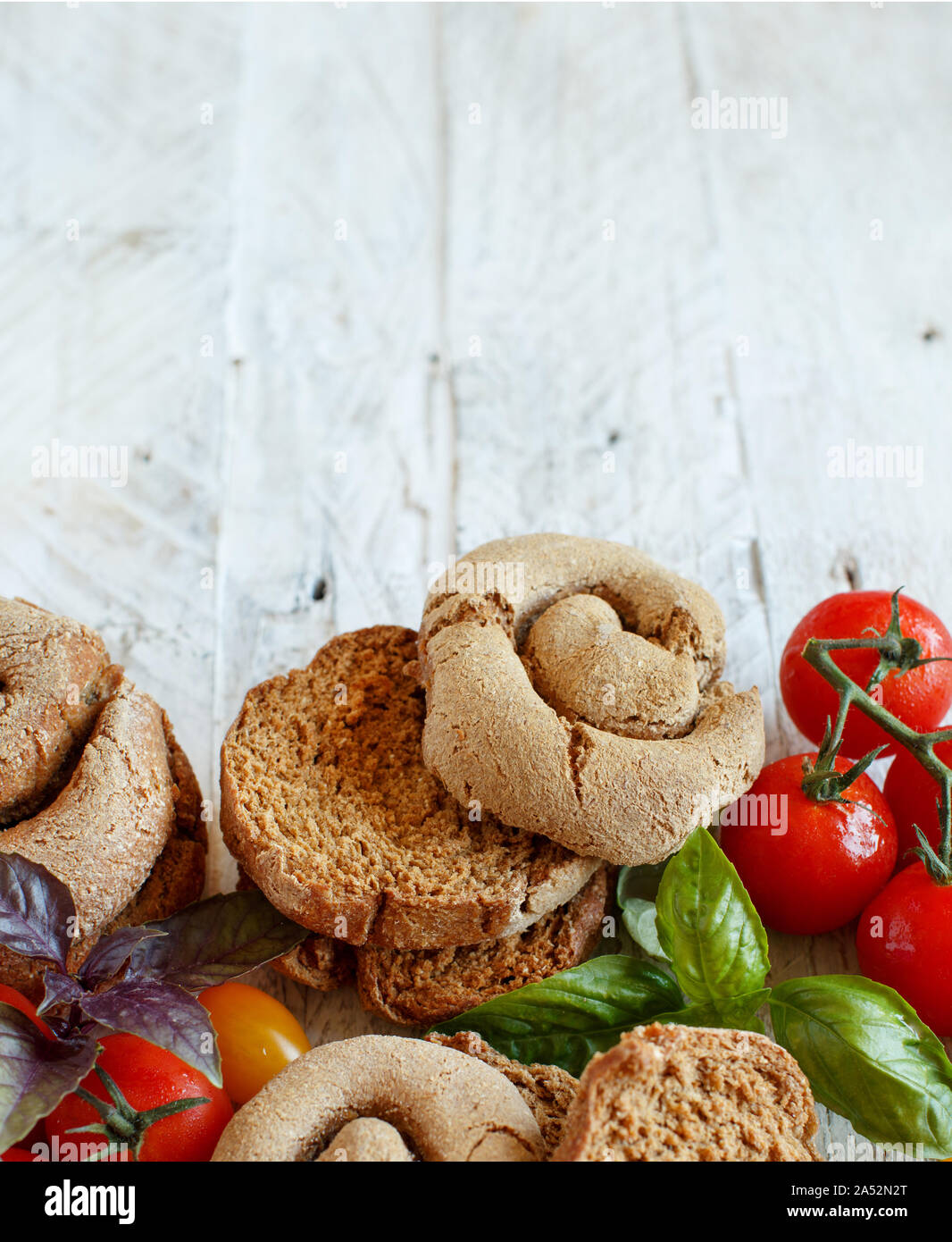 Frisella, typical south italian bread with vegetabes Stock Photo - Alamy