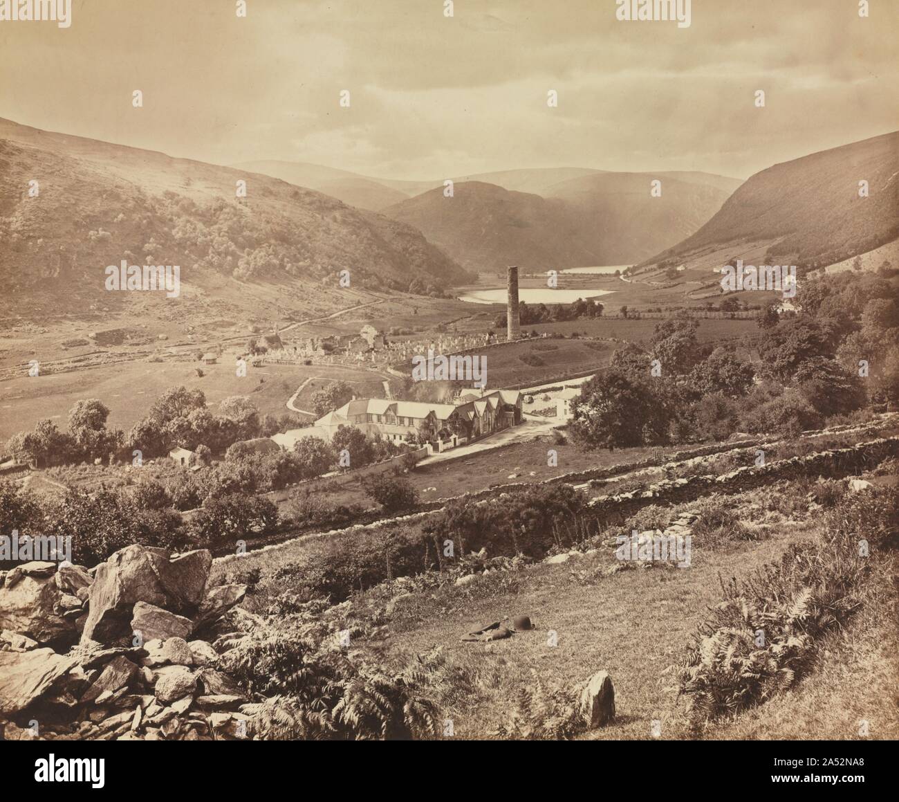The Valley of Glendalough, County Wicklow, Ireland, c. 1864 Stock Photo ...