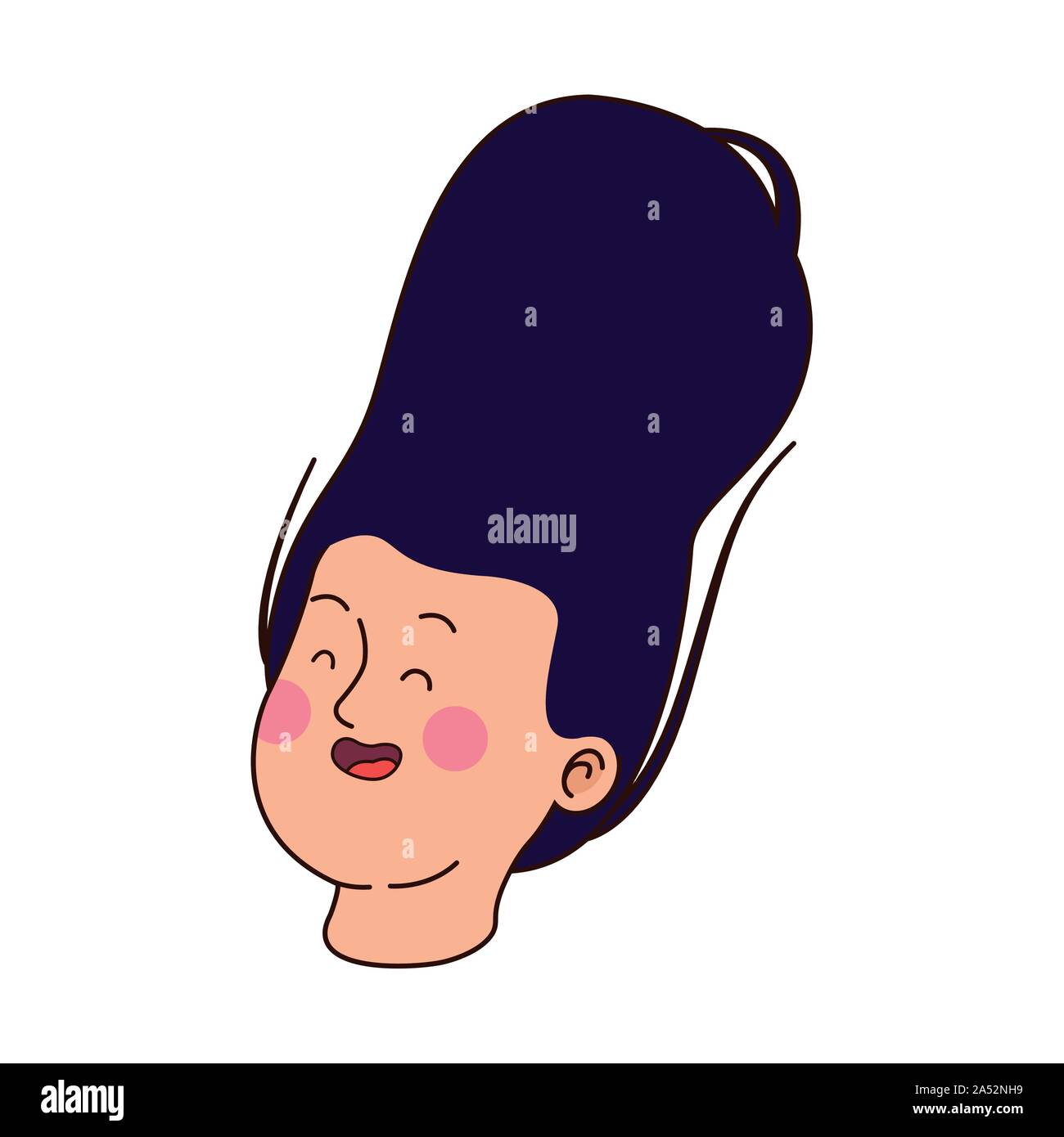 teenager girl with loose hair, flat design Stock Vector Image & Art - Alamy