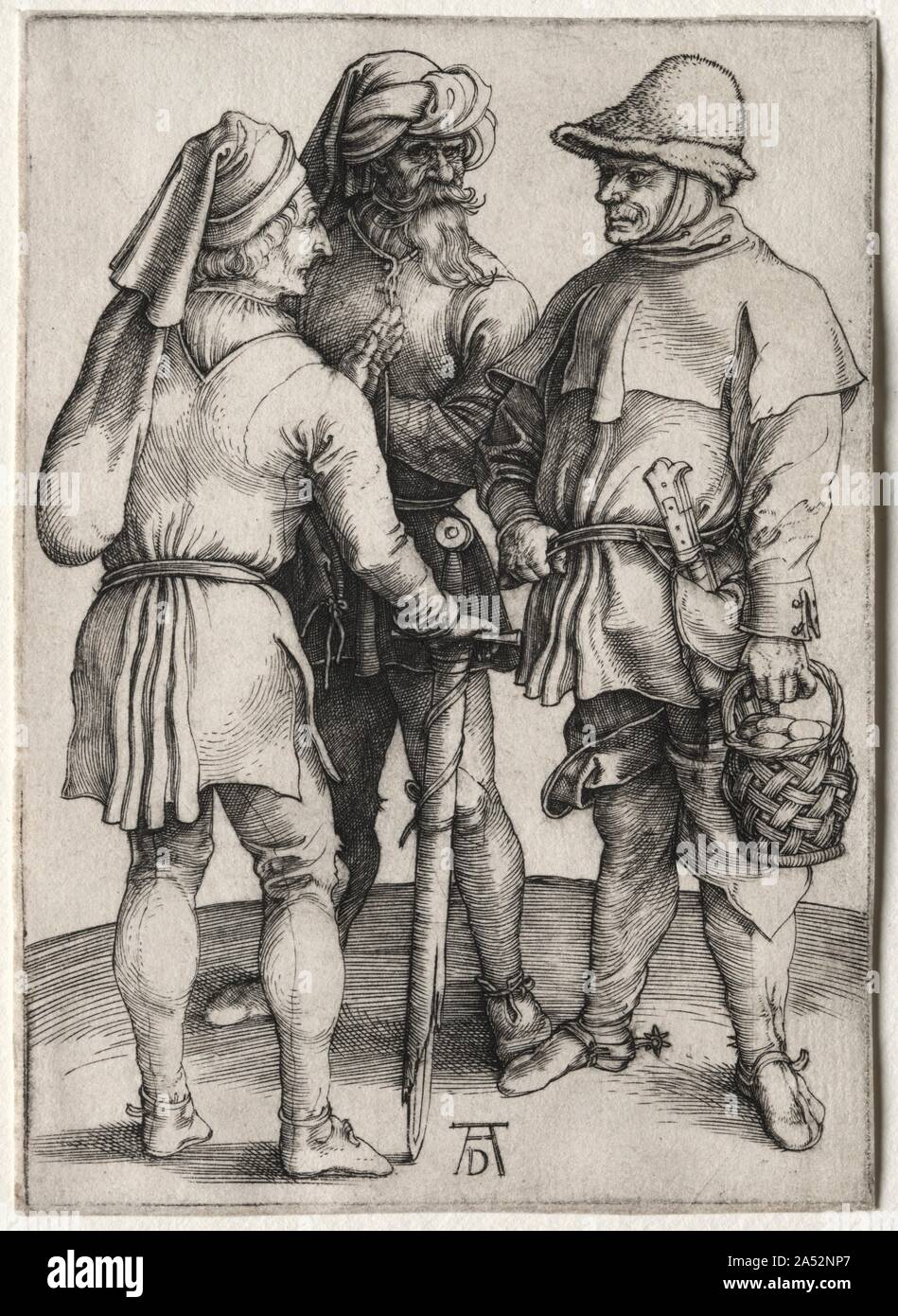 Three Peasants in Conversation, c. 1497 Stock Photo - Alamy