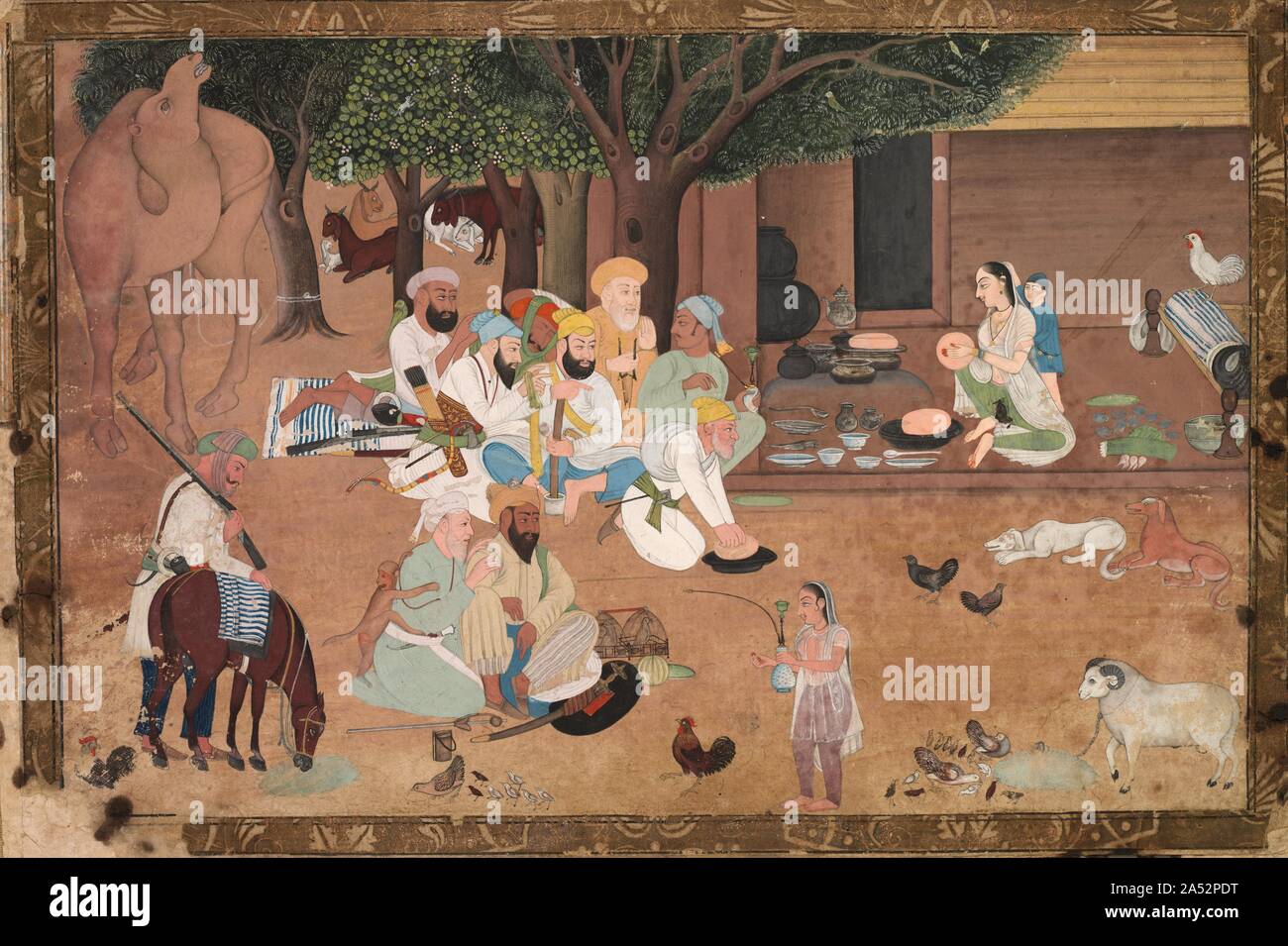Traveling Warriors Stopping at a Farm, c. 1800 Stock Photo - Alamy