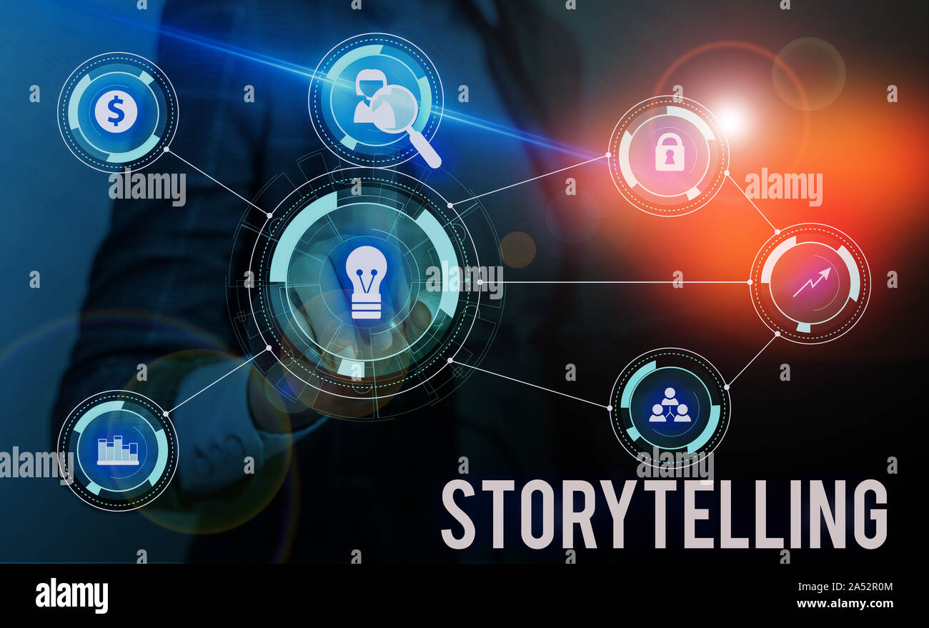 Conceptual hand writing showing Storytelling. Concept meaning social ...