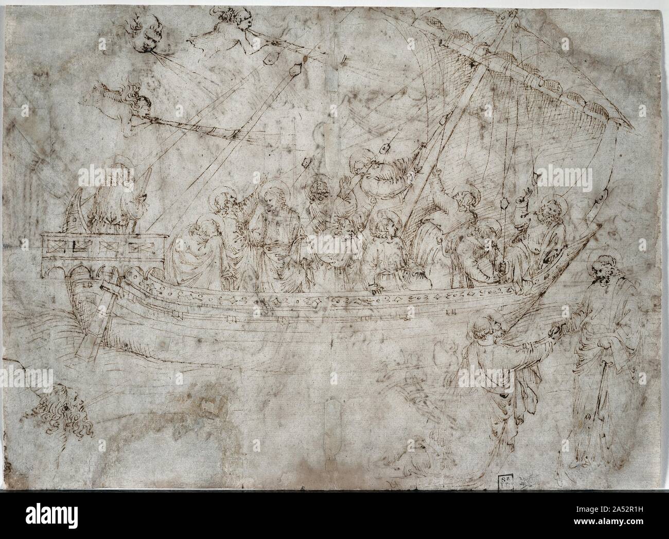 Two Drawings of Ships (verso), 1410s. Spinelli's drawings of naval ...