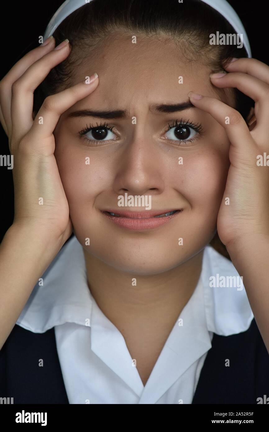 Cute Youth And Anxiety Stock Photo - Alamy