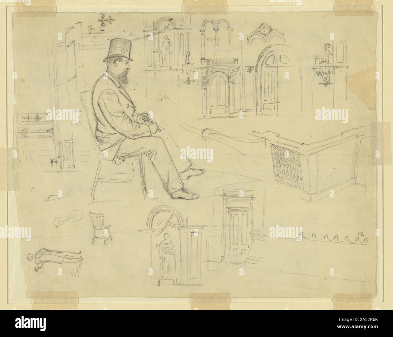 Two full-length portraits and architectural details Stock Photo - Alamy