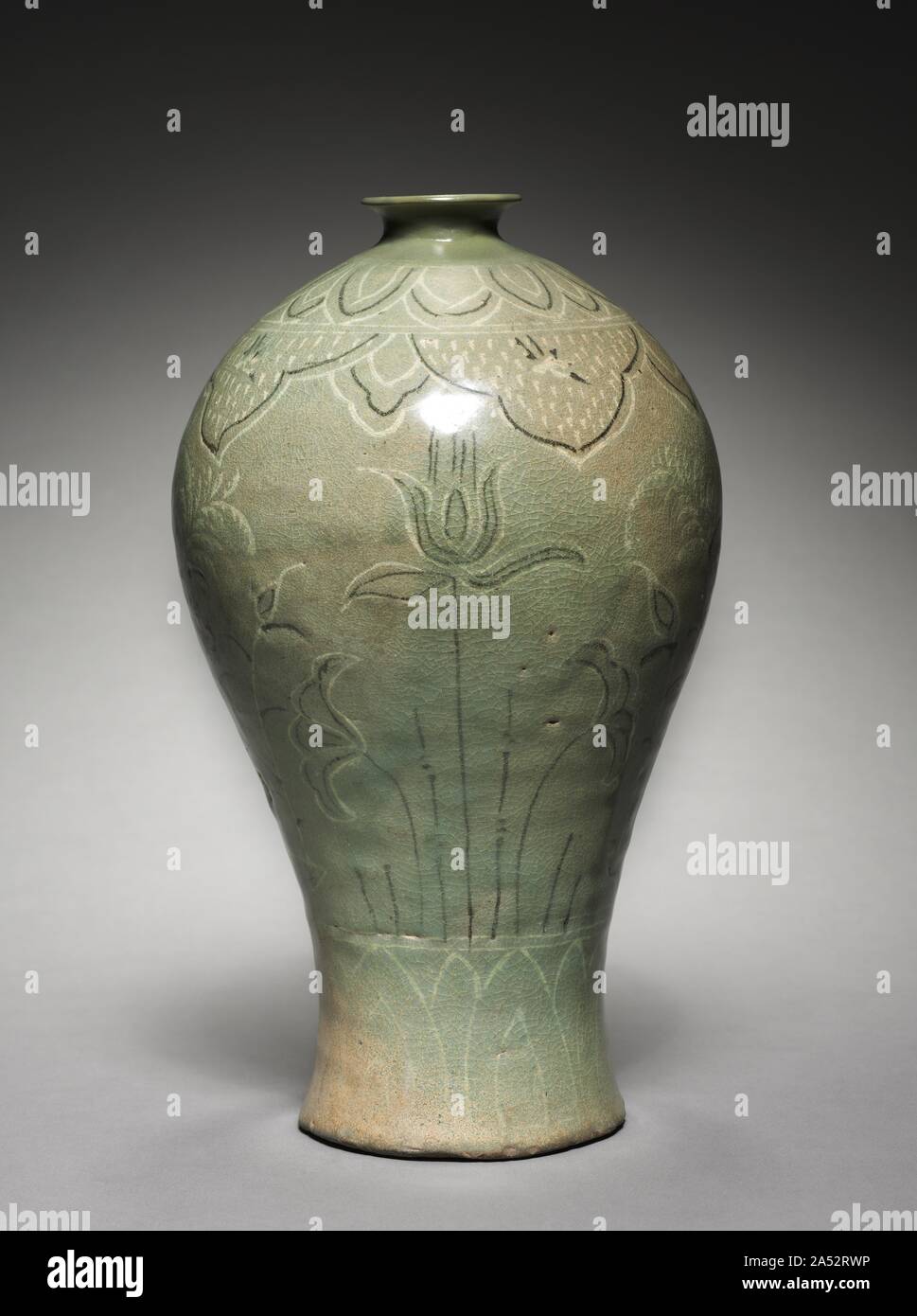 Vase with Inlaid Lotus and Reed Design, 1300s. A prunus vase ...