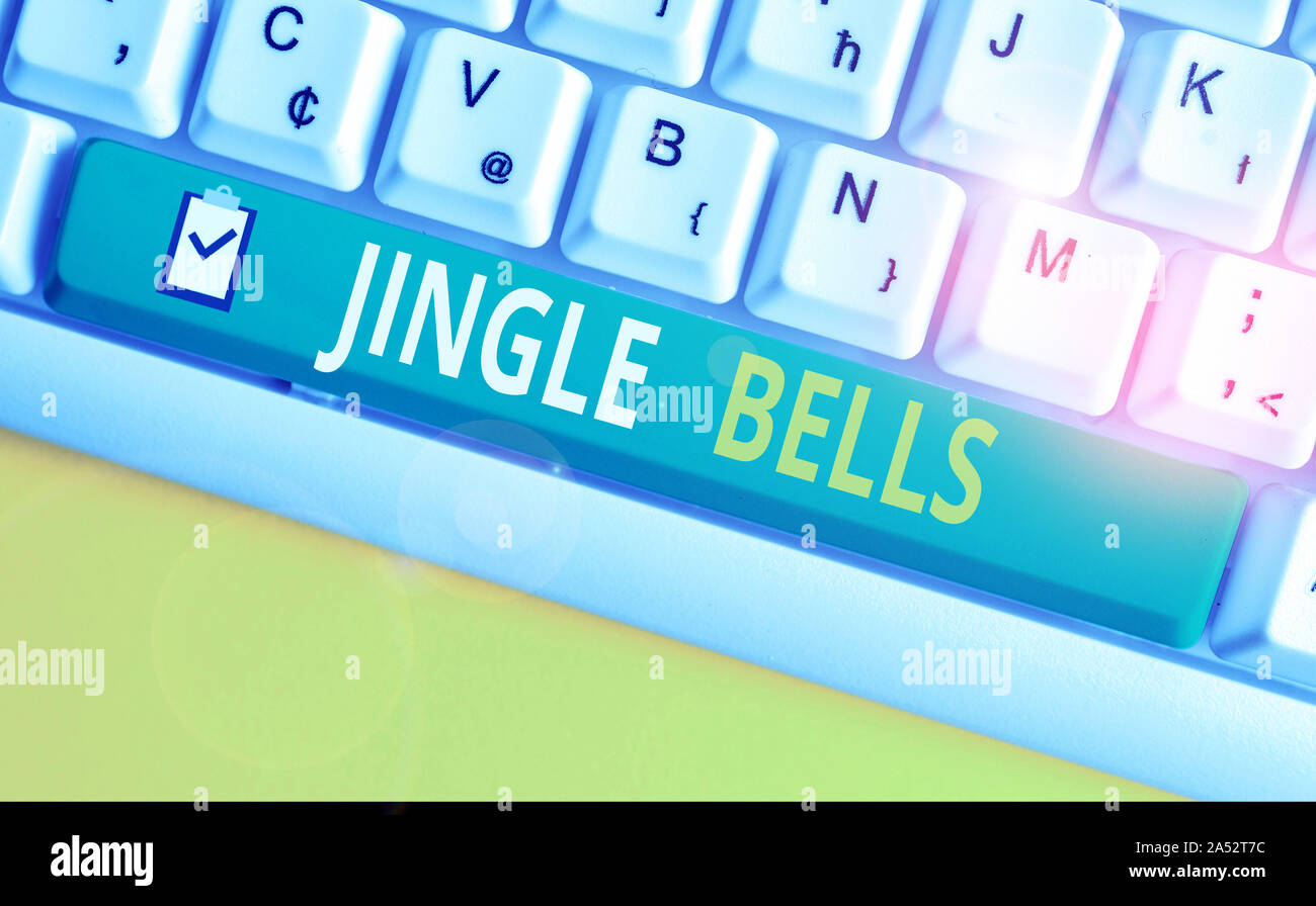 Handwriting text writing Jingle Bells. Conceptual photo Most famous ...
