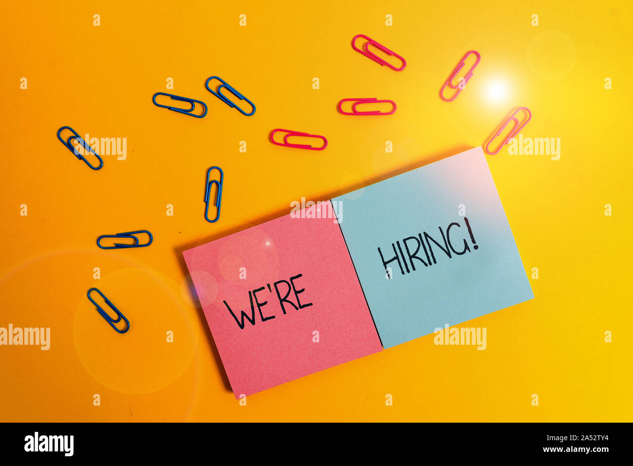 Writing note showing We Re Hiring. Business concept for process of ...