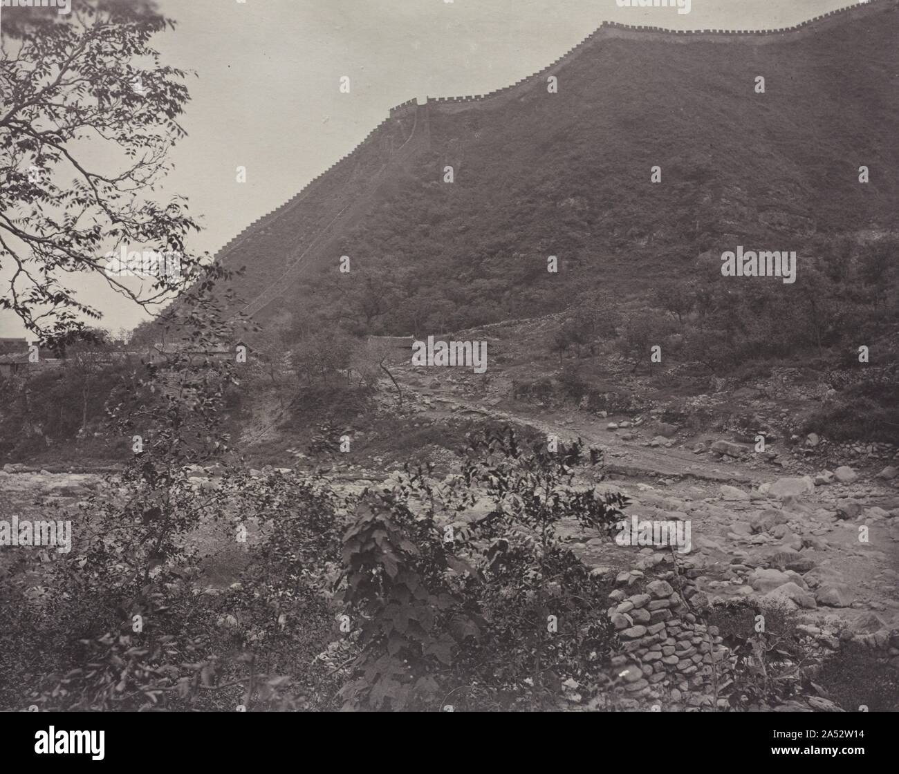 View of the Great Wall, China, c. 1871 Stock Photo - Alamy
