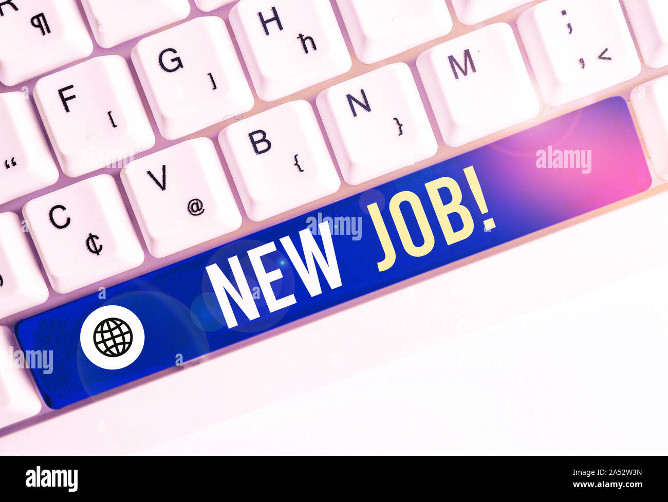 Writing note showing New Job. Business concept for recently having paid ...