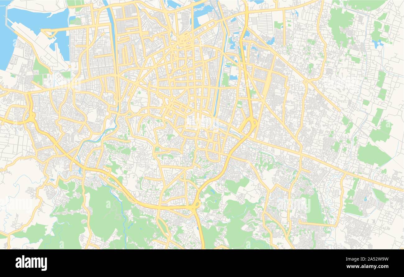 Printable street map of Semarang, Province Central Java, Indonesia. Map ...