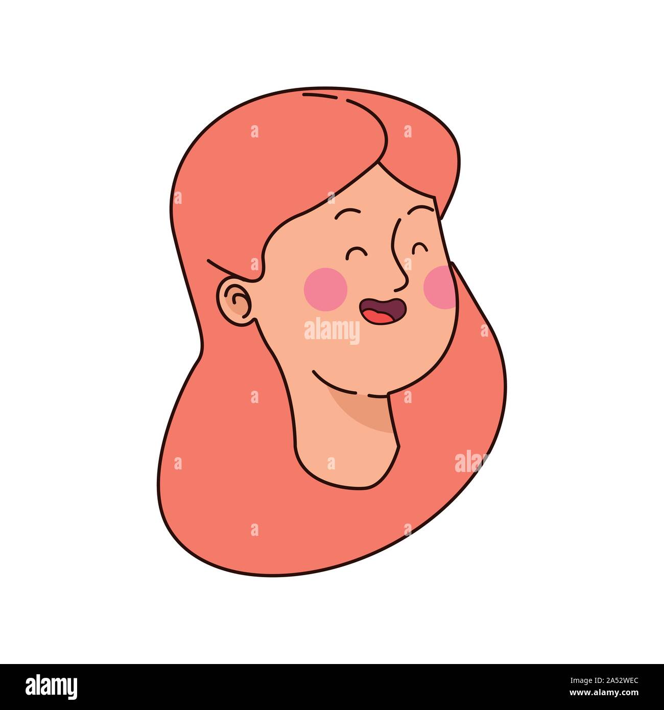 cute teen girl smiling icon Stock Vector Image & Art - Alamy