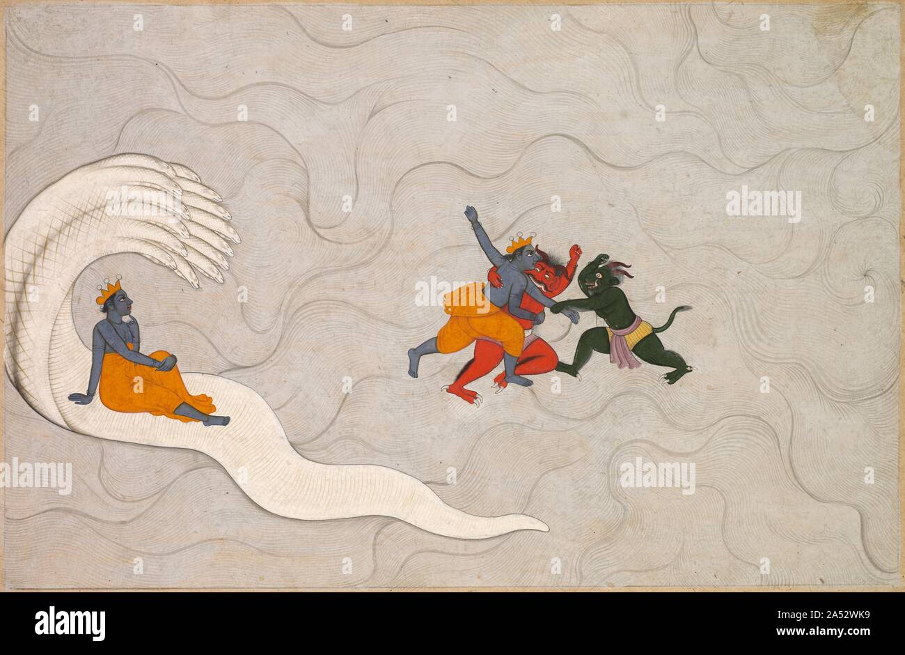 Vishnu Battles Madhu and Kaitabha, from a Markandeya Purana, c. 1760 ...