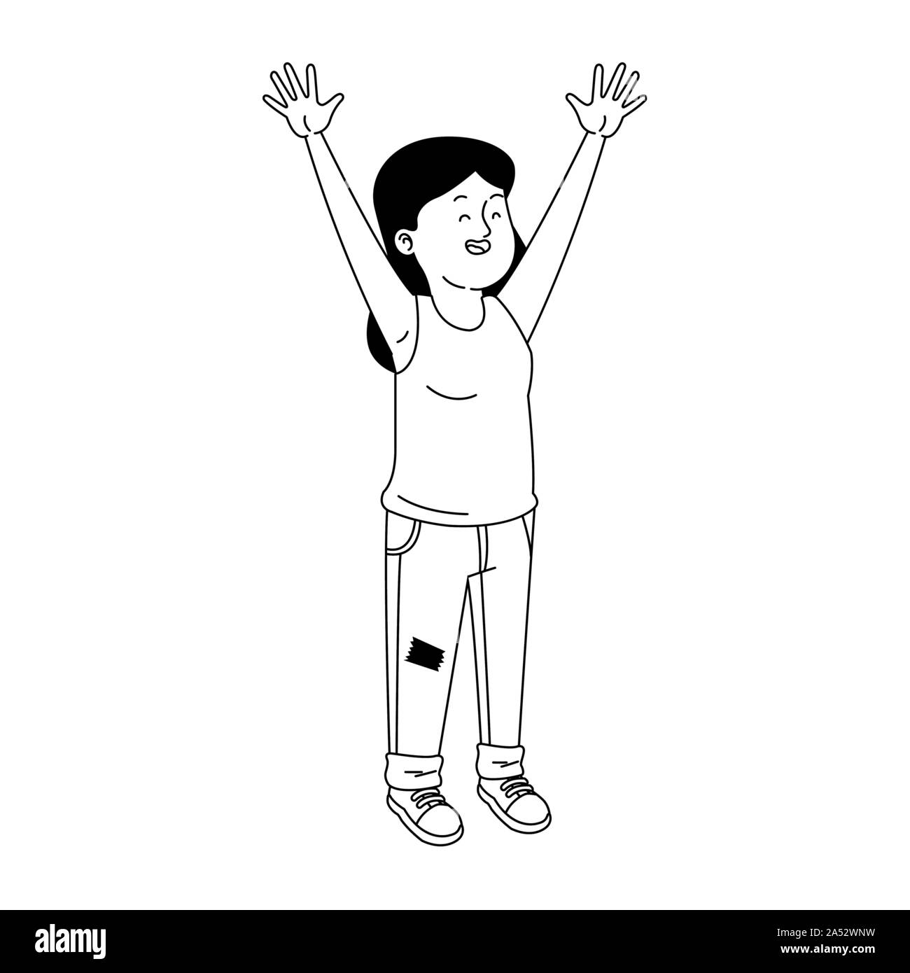 excited teen girl standing icon, flat design Stock Vector Image & Art ...