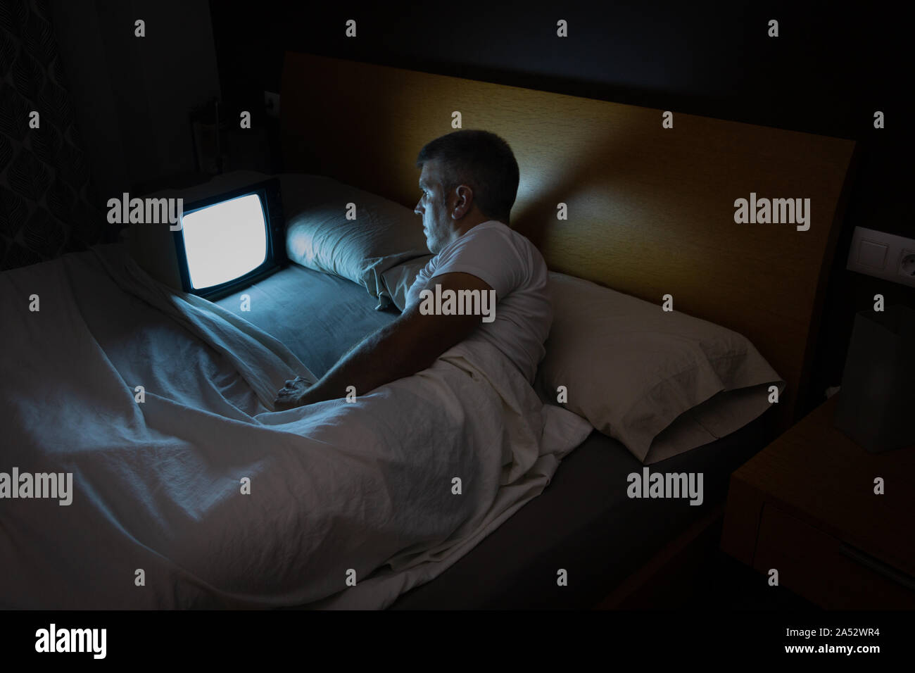 Man Watching Tv At Night