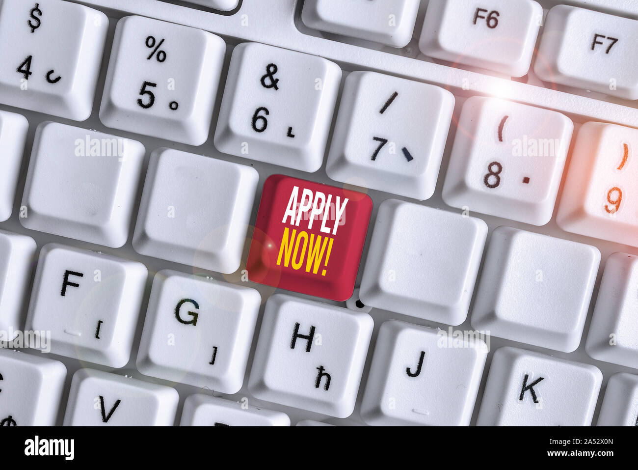 Word writing text Apply Now. Business photo showcasing request ...