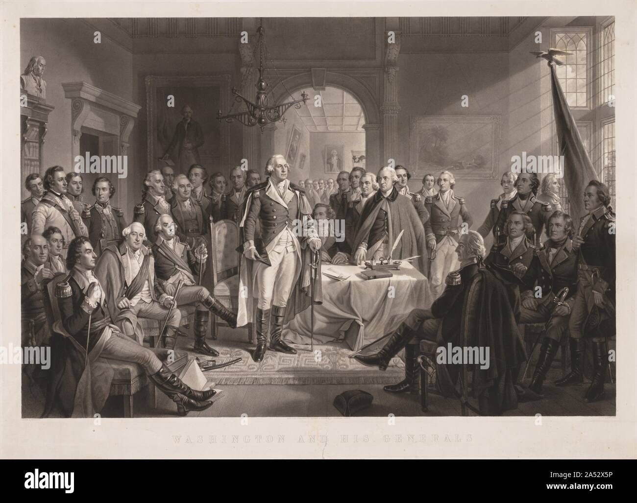 Washington and his Generals with Key Stock Photo - Alamy