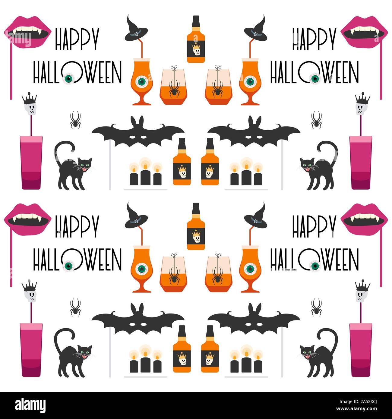 Halloween party 2020 Vector illustration inscription Halloween party ...