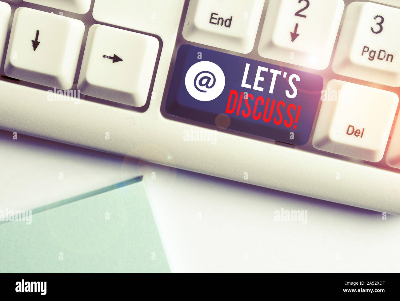 Text sign showing Let S Discuss. Business photo showcasing asking ...