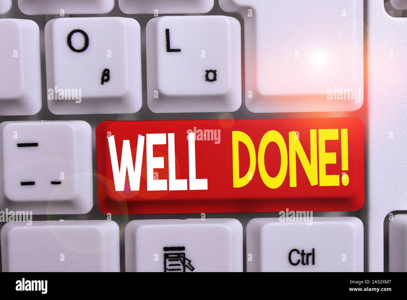 Writing note showing Well Done. Business concept for used praising ...