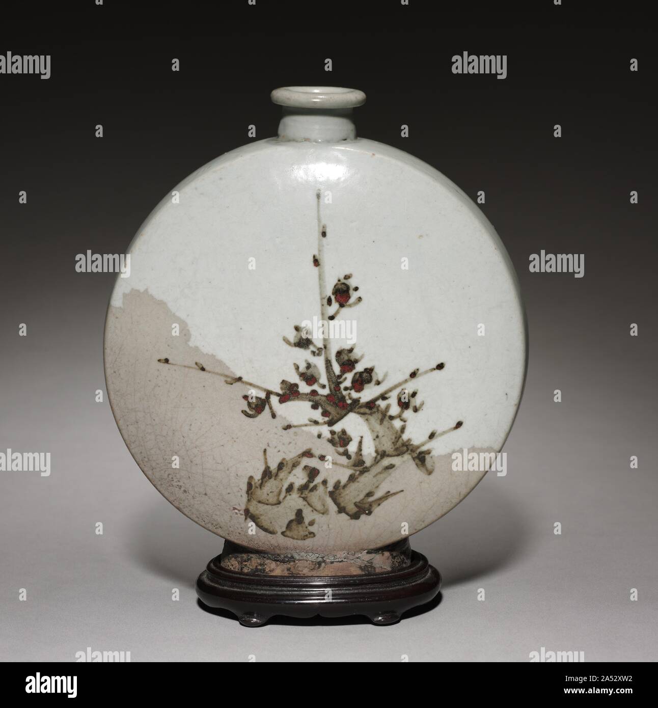 Wine Flask with Plum and Bamboo Design, 1600s. This Korean wine flask ...