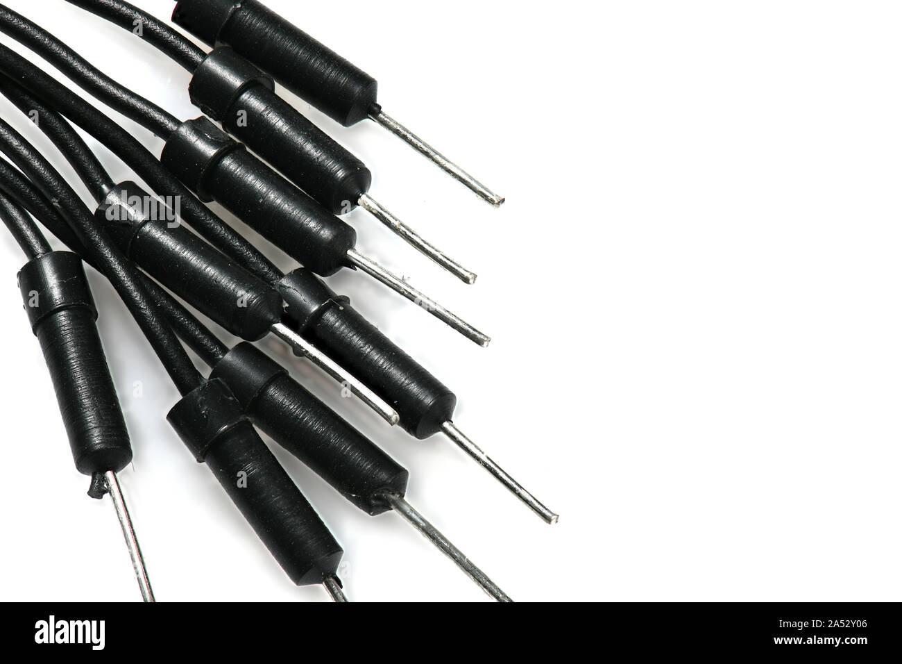 closeup of wires for creating electronic component, unit, part, radio ...