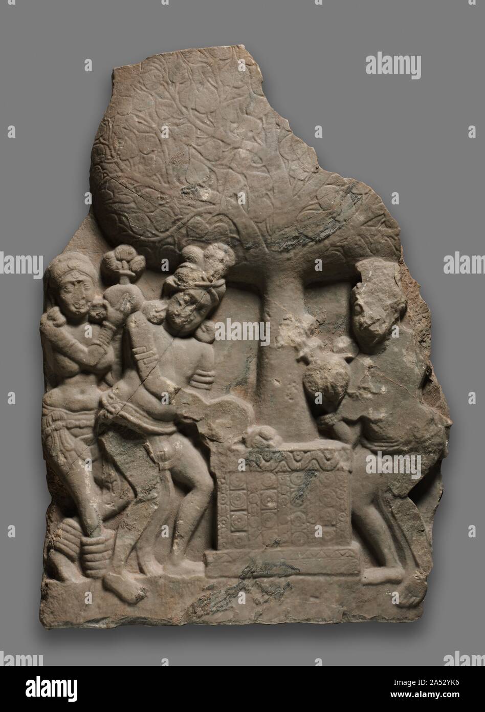 Worshippers Giving Offerings to the Bodhi Tree, 100s. Early Buddhism ...