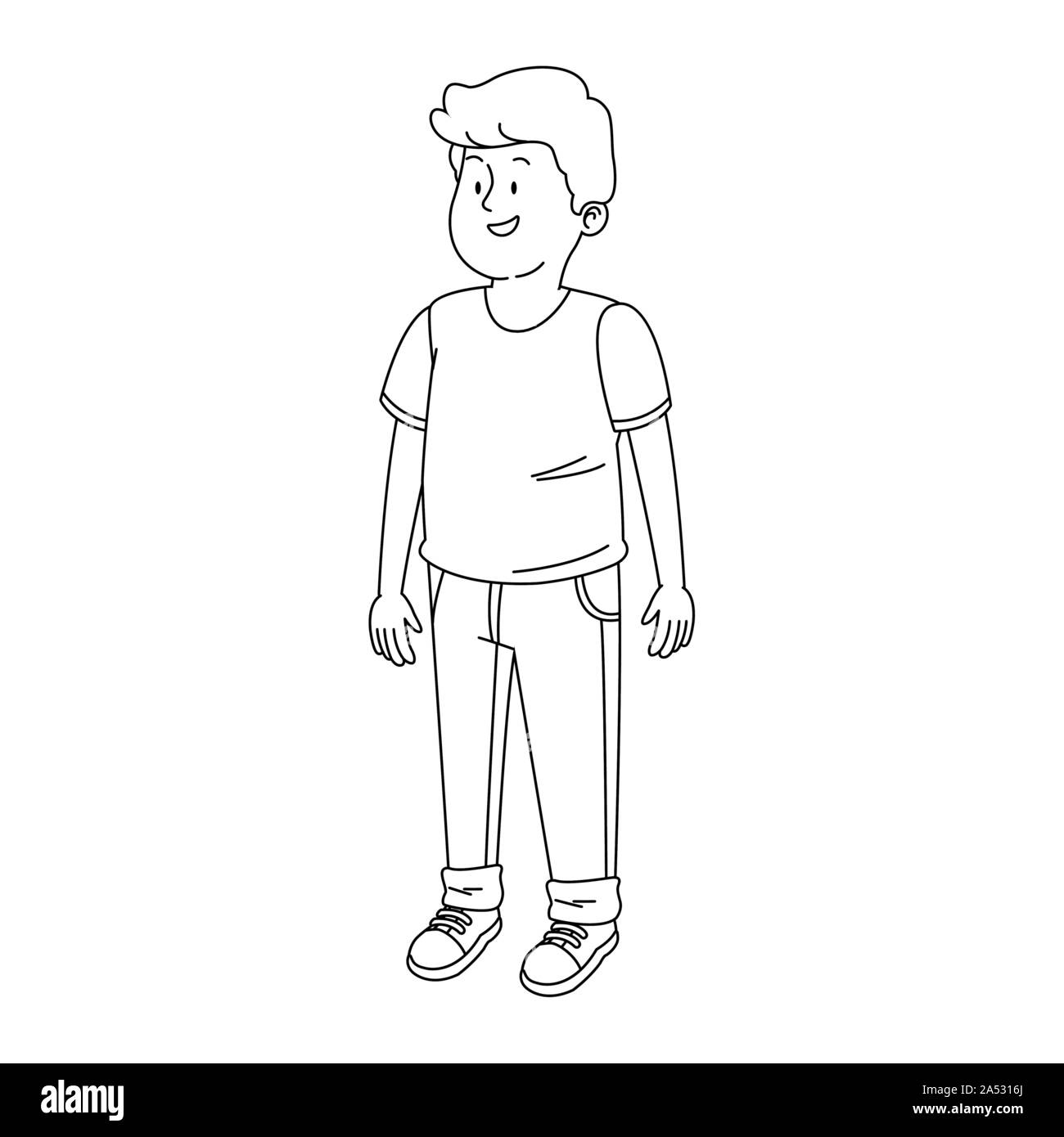 Sketch Of A Boy Standing