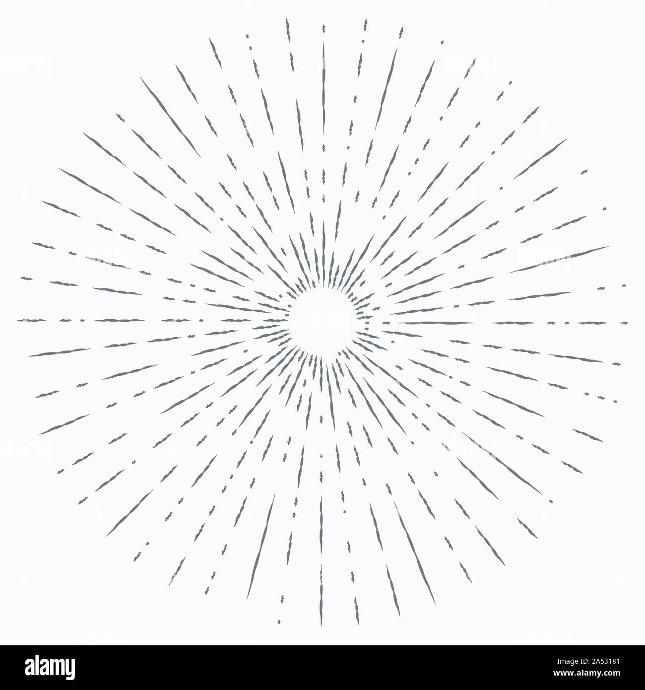 Sun burst, star burst sunshine. Radiating from the center of thin beams ...