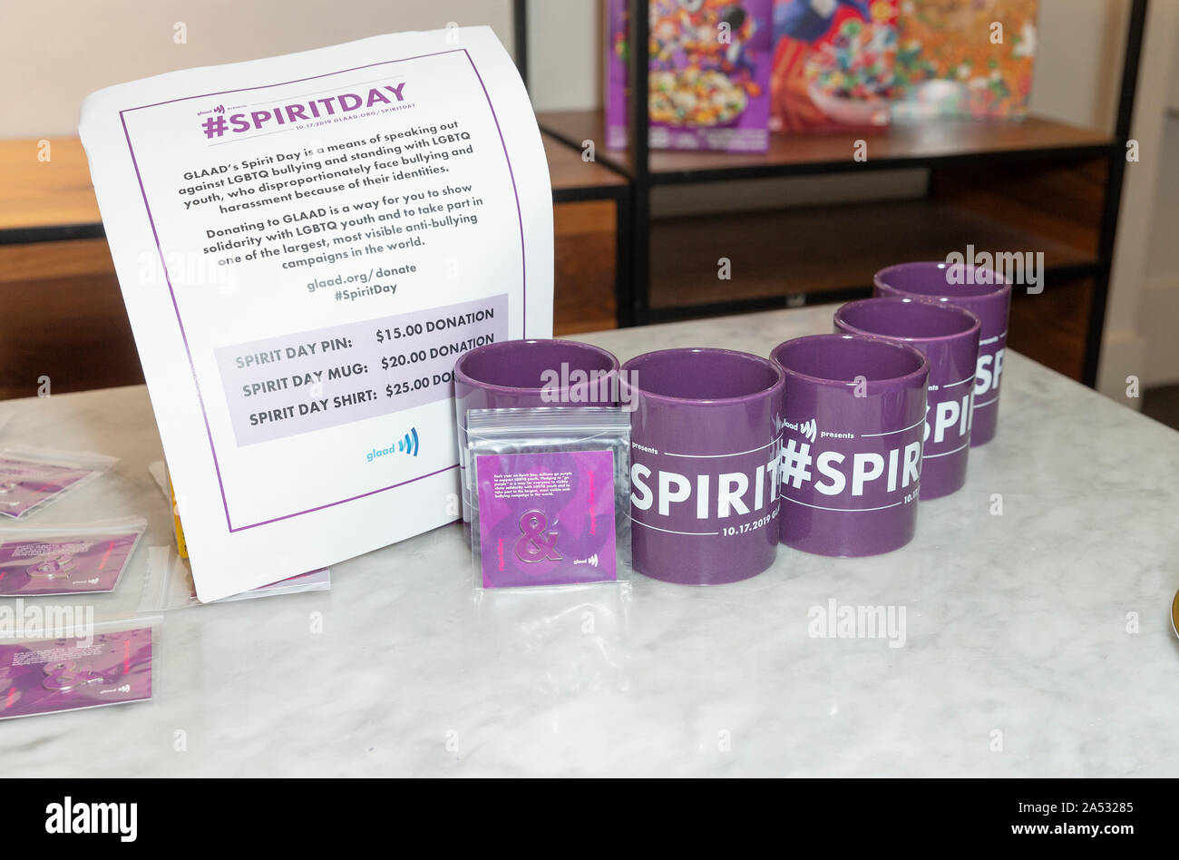 New York, NY - October 17, 2019: Atmosphere during Spirit Day in ...