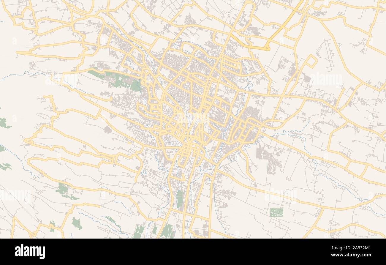 Printable street map of Malang, Province East Java, Indonesia. Map ...