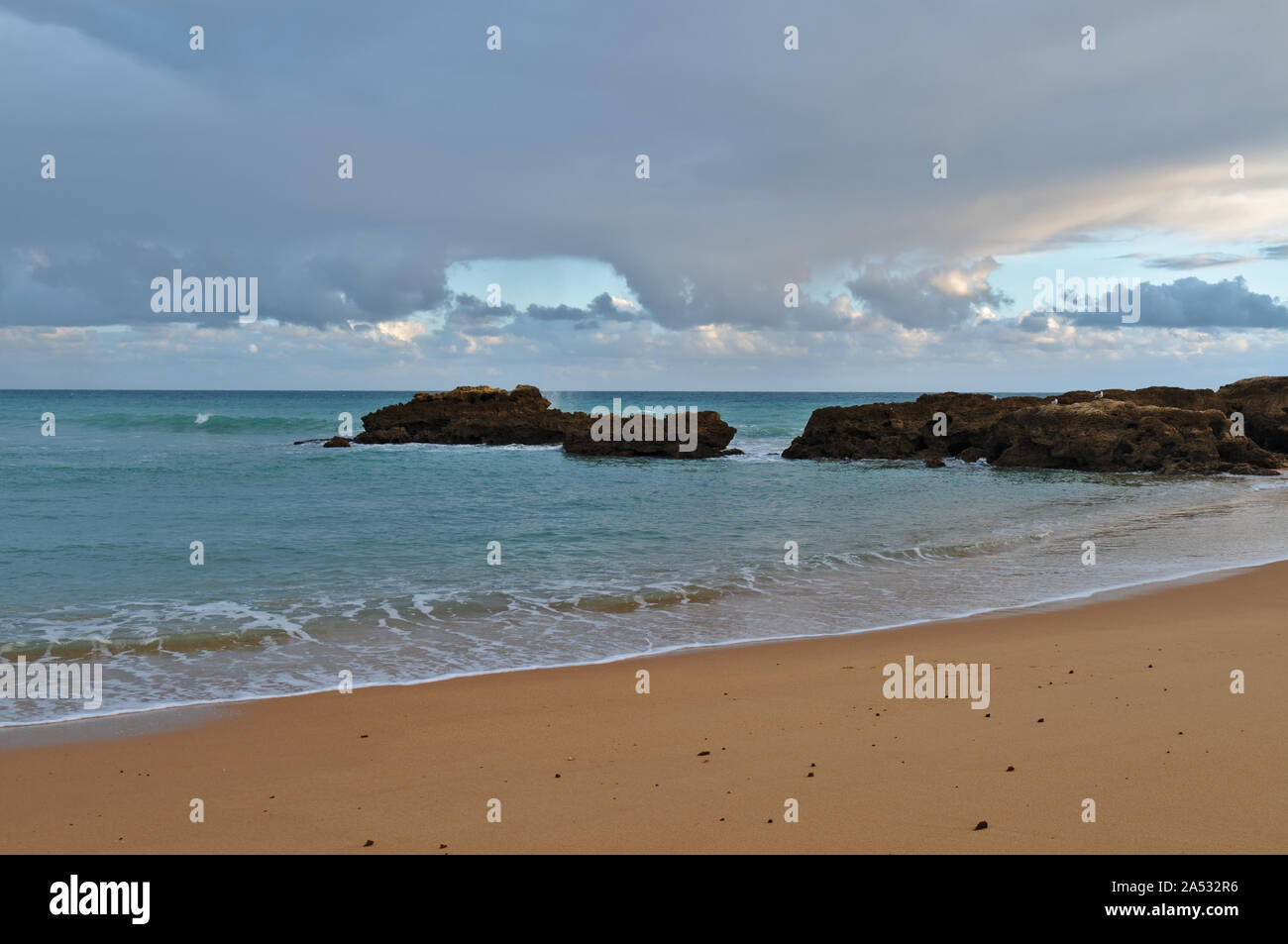 Oura beach scene in Albufeira. Algarve, Portugal Stock Photo - Alamy