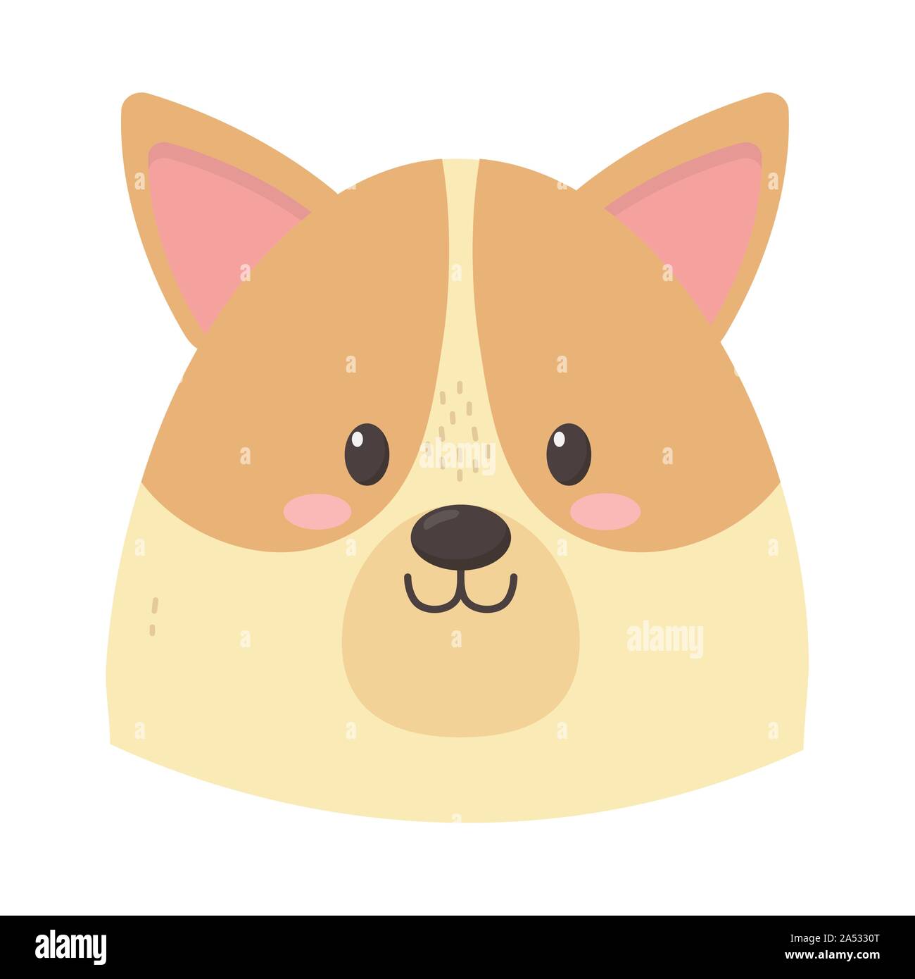cute dog head on white background vector illustration Stock Vector ...