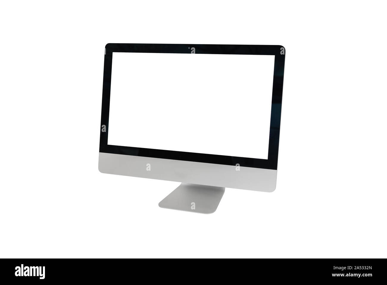 Isolated computer display in white with isolated screen for app or web ...