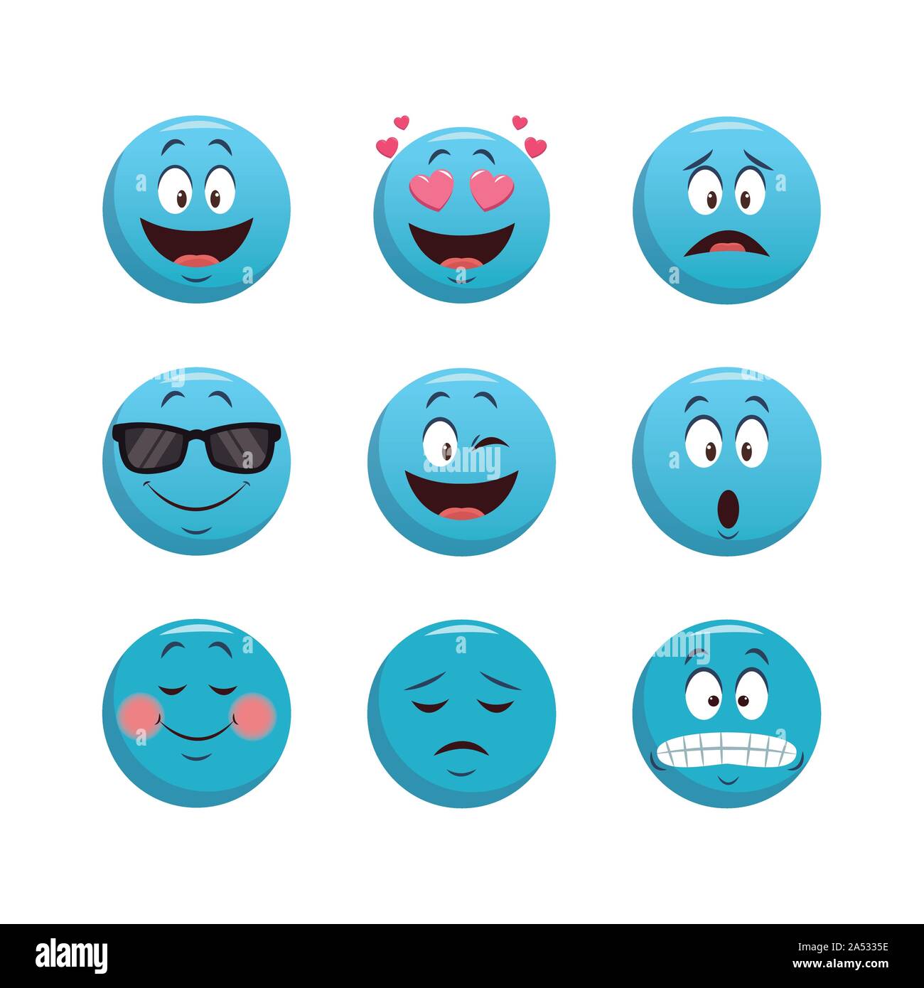 Set of chat emoticons, colorful design Stock Vector Image & Art - Alamy