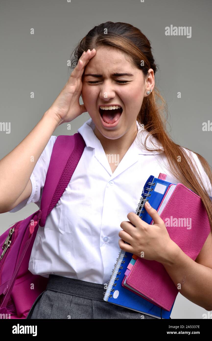 Stressful Student Teenager School Girl Stock Photo - Alamy