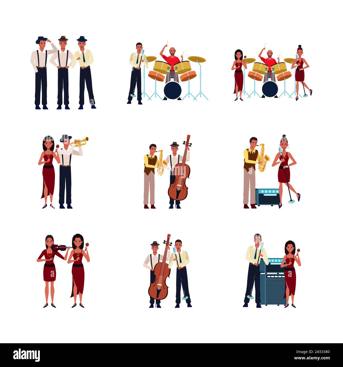 Music festival poster musicians Cut Out Stock Images & Pictures - Alamy