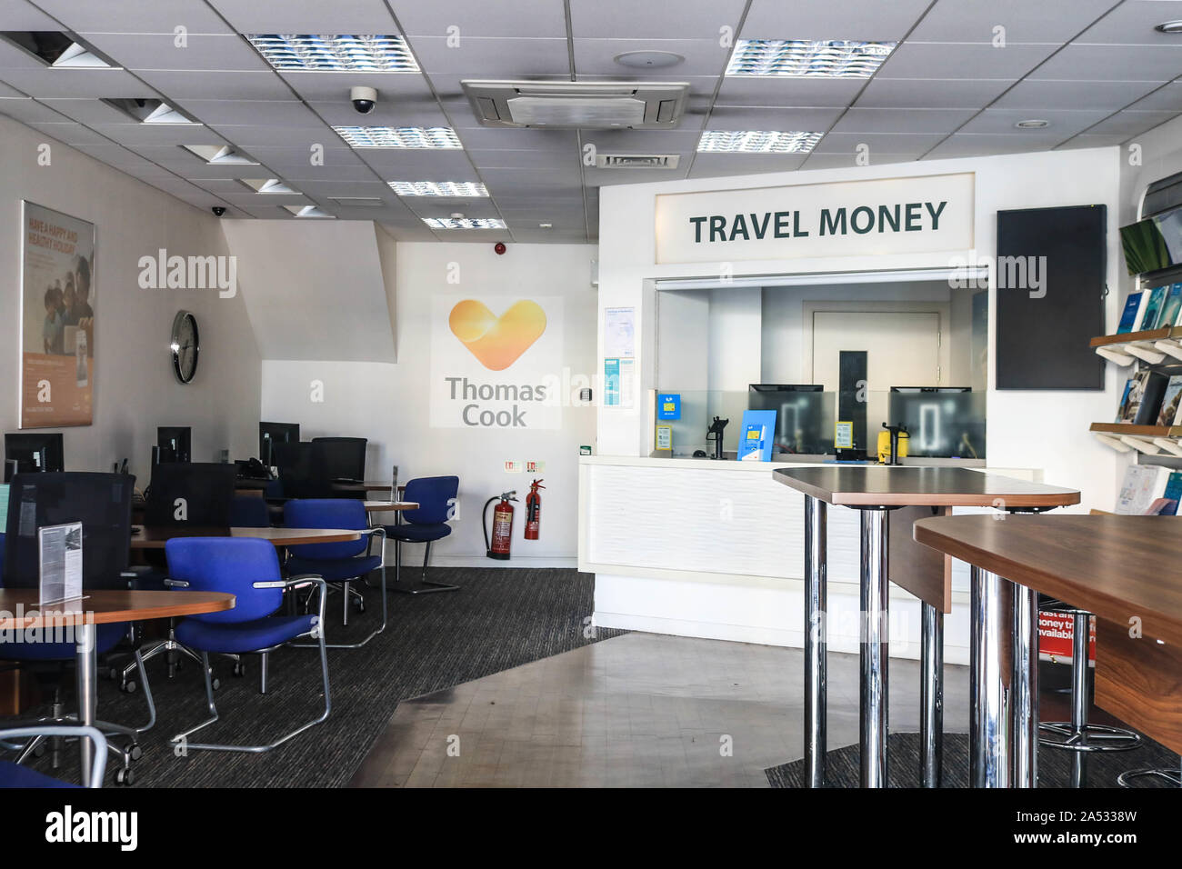 An interior view of a Thomas Cook travel shop which was closed ...