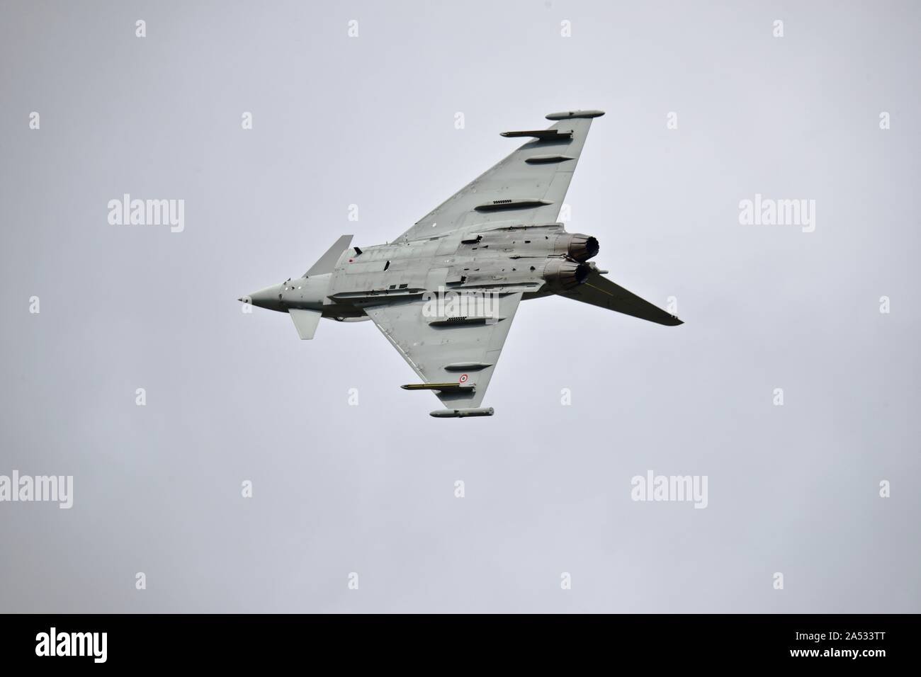 Italian Air Force F-2000A Typhoon fighter jet performing at the 2019 ...